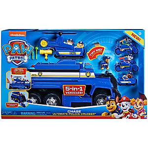 Paw Patrol, Chase’s 5-in-1 Ultimate Cruiser with Lights and Sounds, for Kids Aged 3 and up