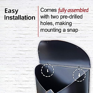 NACH Black Mailbox Wall Mount, 12.5 x 5 x 10 inch Wall Mount Mailboxes for Outside, Waterproof Mailboxes for Outside - Envelope Mailbox