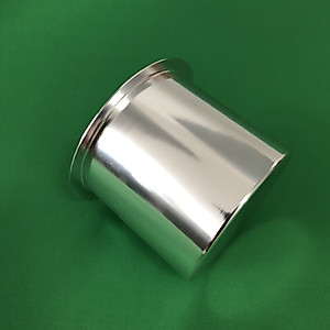 Yuanhe Aluminum Jumbo Cup Holder - 1 Pack Silver Poker Table Cup Holder Insert for Casino Game Table Sofa Boats Pontoon Marine Bench Desk RV Cars & Trucks