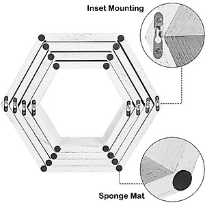 Overstock Wall Mounted Hexagon Floating Shelves 8 PCS - White
