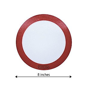 Round Silicone Baking mat for Cakes, Pastry, pies, 0.75 MM Thick, Reusable Baking Liner, Non-Stick, Easy Clean, Professional Grade (2, 8" Round)