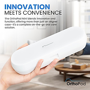 OrthoKey OrthoPod Dental Travel Case - Secure Storage for Aligners, Retainers, and Invisalign - Convenient Toothbrush and Toothpaste Holder - Clear Removable Grabber - Sterile Storage