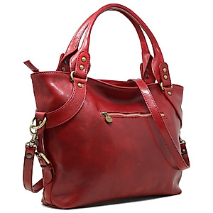 Floto Taormina Bag in Italian Calfskin Leather - handbag, shoulder bag, hobo (Tuscan Red)