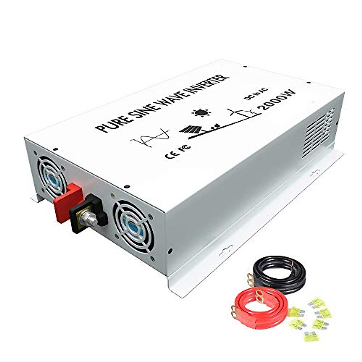 WZRELB 2000W 12V Pure Sine Wave Solar Power Inverter DC AC Converter