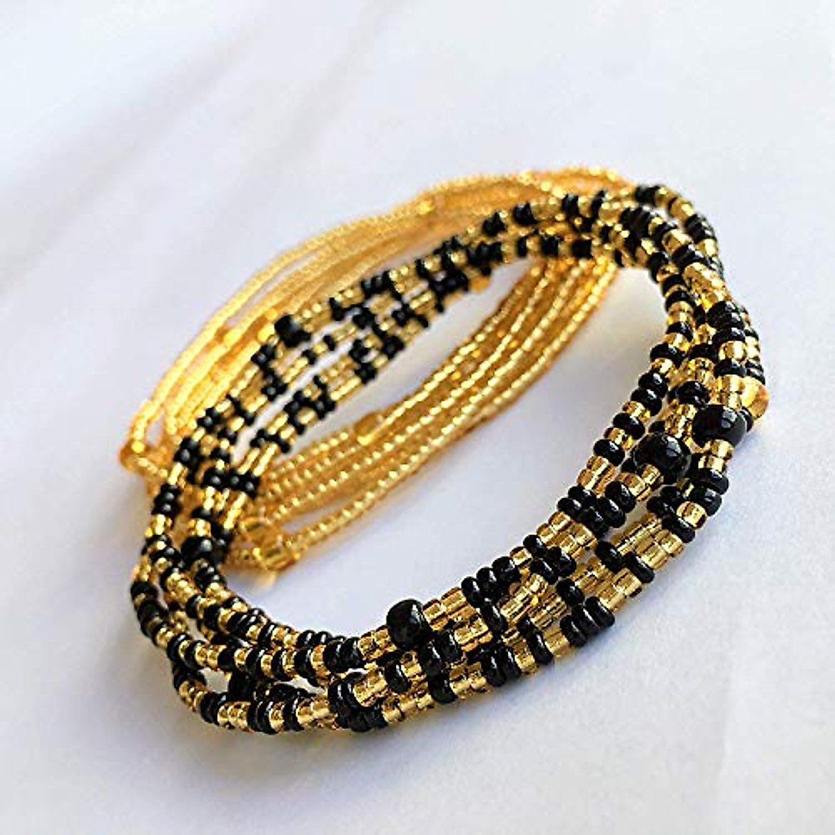 Tuoshei 6 pices Summer Jewelry Waist Bead Set Colorful Waist Bead Belly Bead African Waist Bead Body Chain Beaded Belly Chain Bikini Jewelry for Woman (style 1)