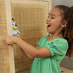 Bluey Hide & Seek Game, Hide The Figure and Press her Nose to Start The Built-in Timer, Talks and Giggles to Help Kids find her, When Found, Kids can Dance to Theme Song