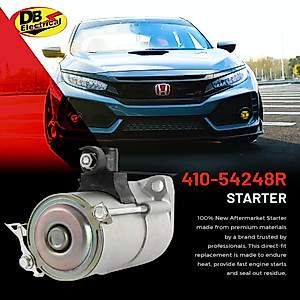 DB Electrical 410-54248R Remanufactured Starter Compatible With/Replacement For 2013-17 Honda Accord 12V, Cw, 9-Tooth, 31200-5A2-A51