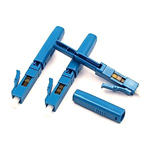 10pcs LEITE LC UPC Fiber Optic Quick Connector wiht Matched Tools Fiber Reusable Connectors Single Mode Mechanical Fast Connectors Adapter for FTTH CATV Network Instrument