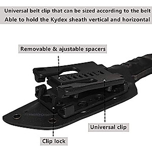 OERLA OLK-039B Tactical Style Outdoor Camping Knife 8.66 Inches Full-Tang 440C Steel Fixed Blade with Kydex Sheath