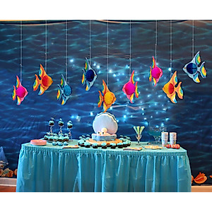 90shine 12PCS Tropical Fish Party Decorations Supplies- Under-The-sea/Mermaid/Luau/Hawaiian/Kids Birthday Table Centerpiece