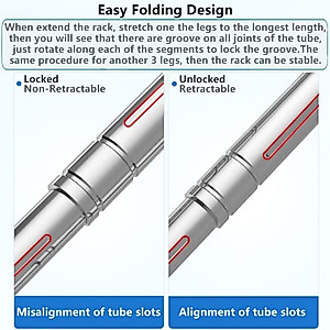 GIPOBUY Portable Clothes Rack Travel Garment Rack, Foldable Collapsible Clothing Rack, Mini Folding Portable for Dance, Painting, Travel, Drying, Camping,New Tech Easy Lock and Release(Non-Heavy Duty)