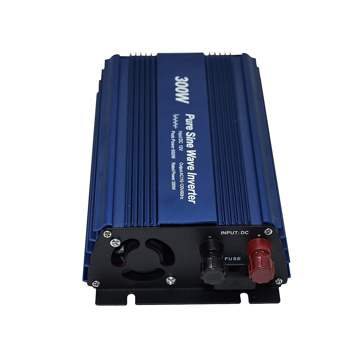 DC 12V to AC120V Pure sine Wave Power Inverter 300W with Dual sockets Output and DC 5V 2Amp USB Output. Ideal for Most Small Power appliances. (300W) Blue