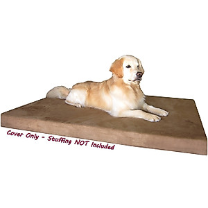 Dogbed4less DIY Pet Bed Pillow Brown Microsuede Duvet Cover and Waterproof Internal case for Dog at 55X37X4 Inch - Covers only