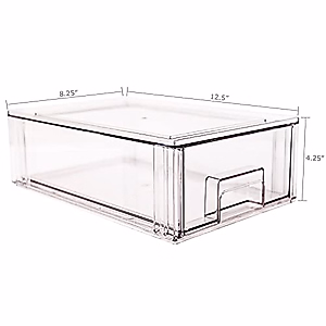 Oba Method Durable Clear 8.25 x 12.5 x 4.25 Acrylic Small Stackable Storage Container Drawer