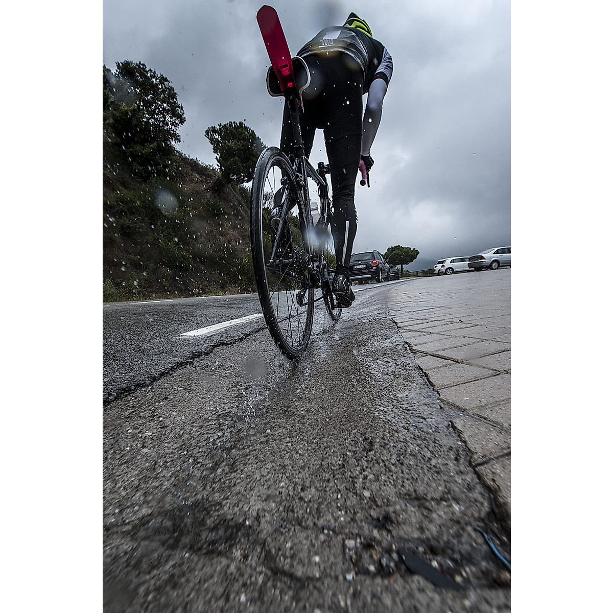 Ass Savers Regular Saddle Mudguard, 23-35 mm Tires, Generation 4, Maximum Protection, Rainy Rides, No Tools Mount, Patented Flip Tip, Lightweight, Stable, Self Centering, Commuter, Road, Rain Red