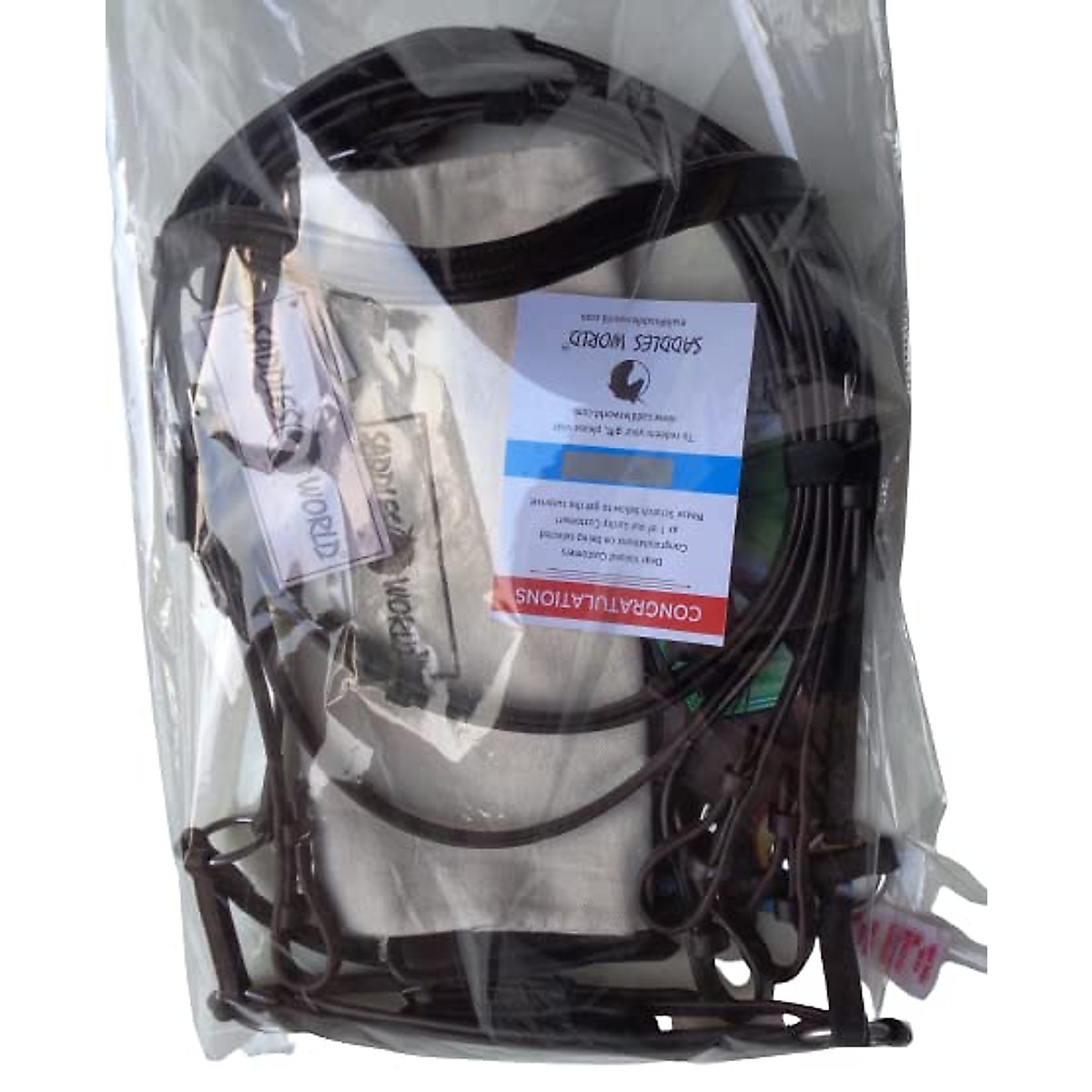 Black Leather Horse Bridle - Plain Hunter Bridle for Horses - COB Size