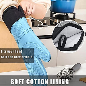 Fantecia Oven Mitt Set, Silicone Oven Mitts with Pot Holders and Trivet Mats, Heat Resistant, Anti-Slip and Easy to Clean