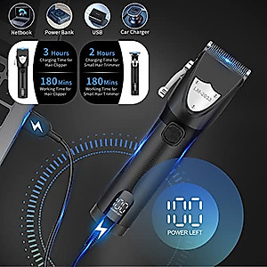 vsmooth Hair Clippers Cordless Hair Trimmer Electric Barber Clippers - Zero Gapped Trimmer Professional Beard Trimmer Rechargeable Hair Cutting Kit (Black)
