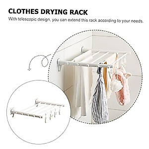 Cabilock Drying Rack Wall Mounted Drying Rack Heavy Duty Coat Hangers Collapsible Hangers Towels Drying Rack Metal Hanger Laundry Drying Rack Drying Coat Hanger Clothing Drying Rack White