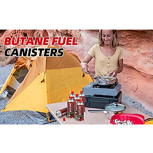 Pack of 4 Butane Fuel Cylinders| 8oz Butane Canisters for Portable Stove | Butane Torch Replacement Canisters