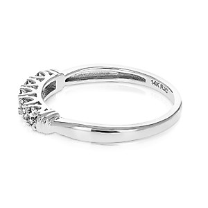 VIR JEWELS 1/2 cttw 5 Stone Diamond Ring Engagement Bridal in 14K White Gold Round Prong Size 6