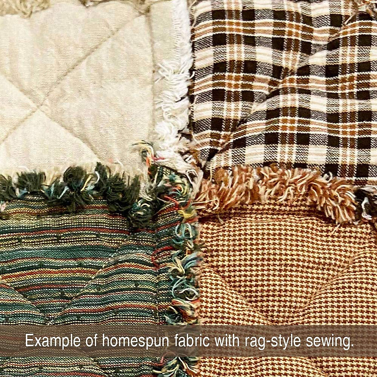 Nutmeg Brown Cotton Homespun Plaid Fabric by JCS - Sold by The Yard