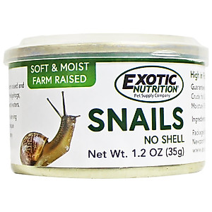 Canned Snails (1.2 oz.) - Healthy High Protein Insect Treat - Hedgehogs, Sugar Gliders, Reptiles, Wild Birds, Chickens, Lizards, Bearded Dragons, Skunks, Opossums, Fish, Amphibians, Turtles