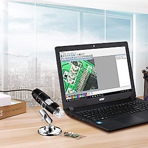 Bysameyee USB Digital Microscope 40X to 1000X, 8 LED Magnification Endoscope Camera with Carrying Case & Metal Stand, Compatible for Android Windows 7 8 10 11 Linux Mac