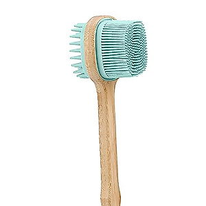 Kokiya Shower Brush Back Scrubber,Dual Sided Long Handle Back Scrubber,Bath for Body Shower, Blue, 32.5cmx7.1cm