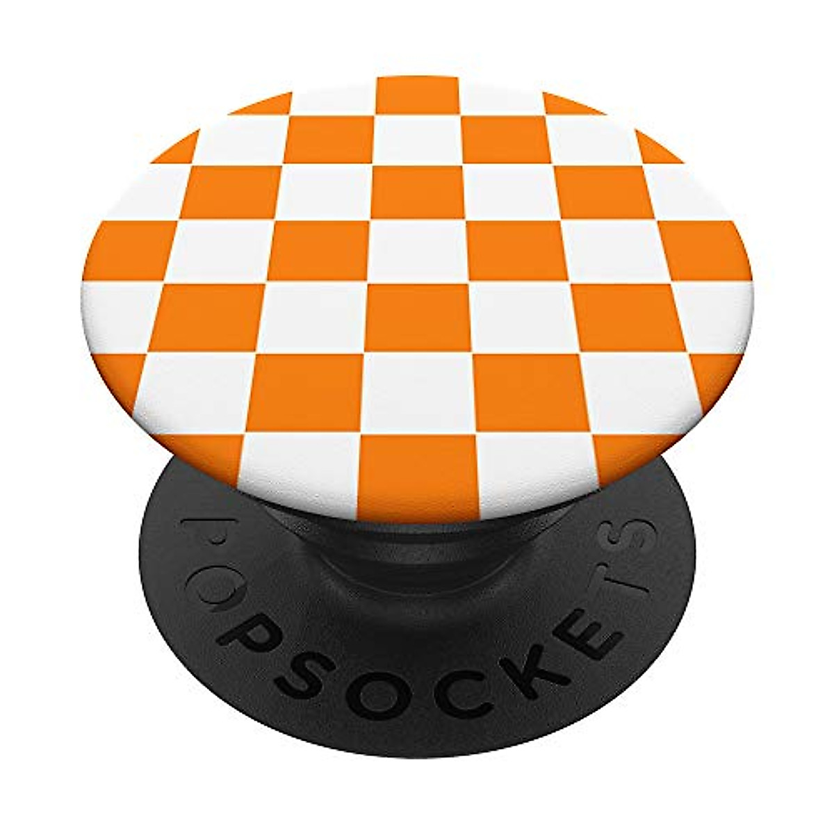 Checkered Orange And White Checkerboard Pattern Design Gift PopSockets PopGrip: Swappable Grip for Phones & Tablets