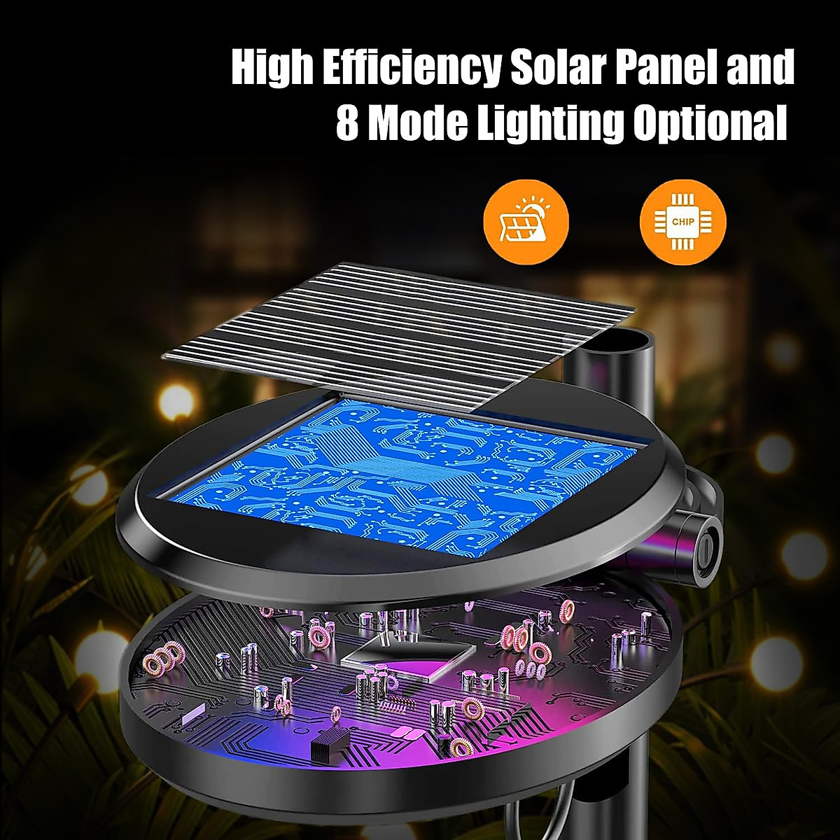 BCGA Solar Firefly Garden Lights, Outdoor Waterproof Solar Yard Light, for Christmas Outside Patio Pathway Landscape Decorations 8 Modes Warm White(2 Pack 20 LED)