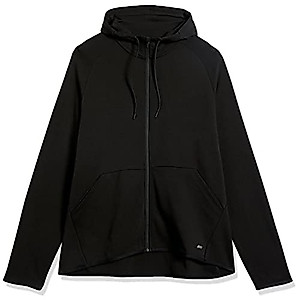 Amazon Essentials Men's Tech Fleece Full-Zip Hooded Sweatshirt, Black, XX-Large