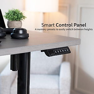 VIVO Compact Electric Stand Up Desk Frame for 39 to 80 inch Table Tops, Single Motor Ergonomic Standing Height Adjustable Base with Memory Controller, Black, DESK-E151EB