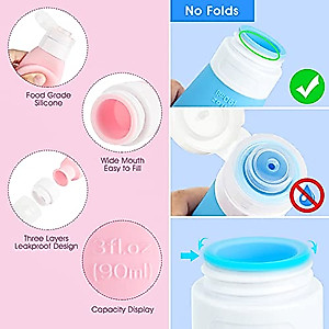 INSFIT Silicone Travel Bottles Set, 17 Pcs Travel Size Toiletries, 3oz Travel Bottles for Toiletries, Travel Accessories for Women, Airplane Travel Essentials, Travel Containers for Toiletries