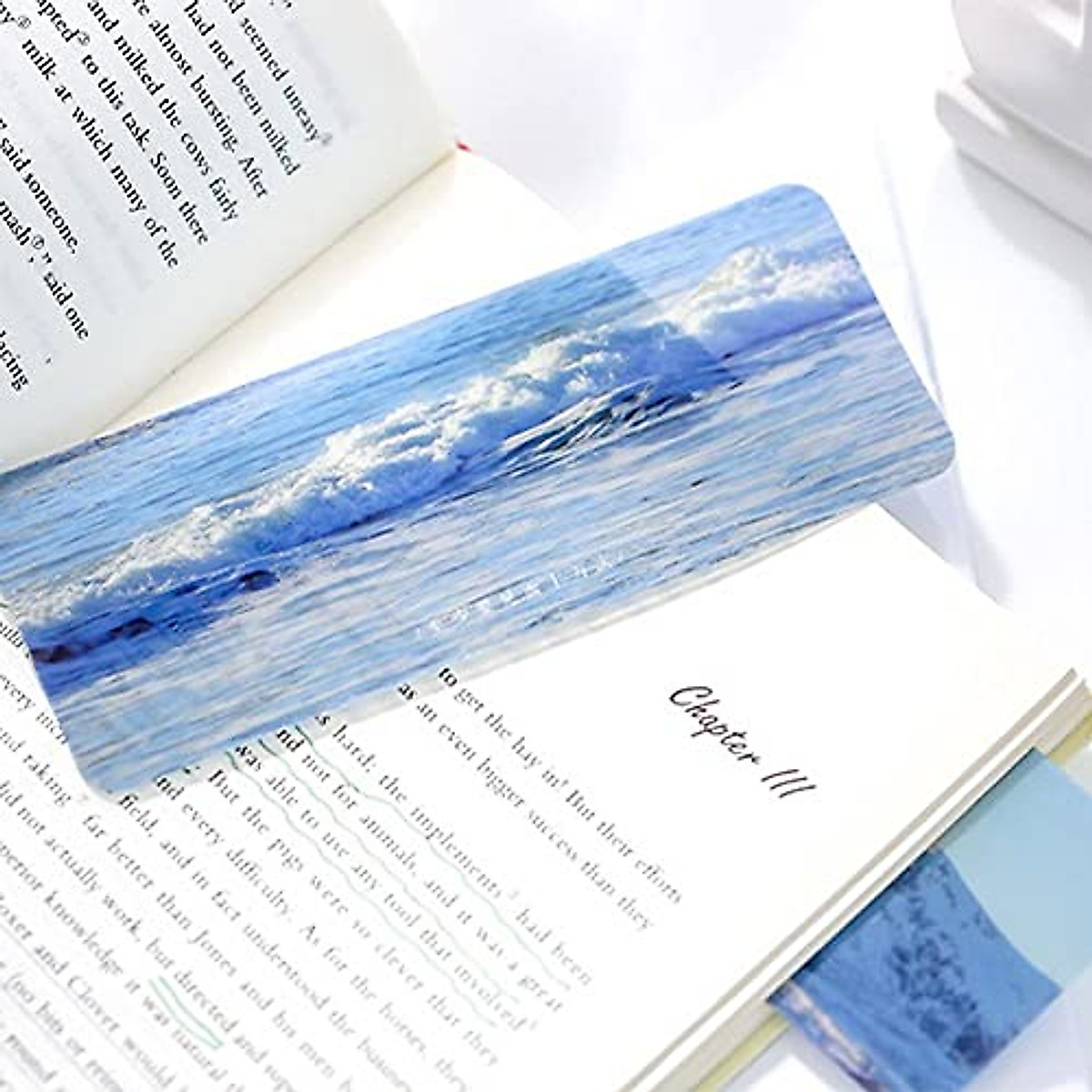 Translucent Bookmark Stationery Marker of Page Reading Assistant Page Holder Landscape Aesthetics Book Page Marker INS Style Page Label(C)