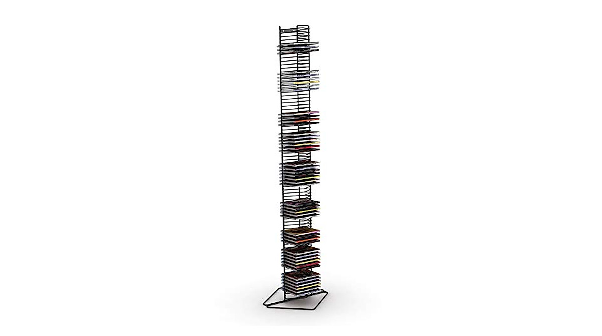 Atlantic Onyx Wire CD Tower – Space-Saving Storage