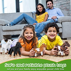 4 Pcs Stuffed Horse Toy 8 Inch Horse Plush Stuffed Horse Animals Cute Plush Horse Assorted White Stuffed Horse Toy Brown Plush Animals Gifts Party Favors Supplies Decoration