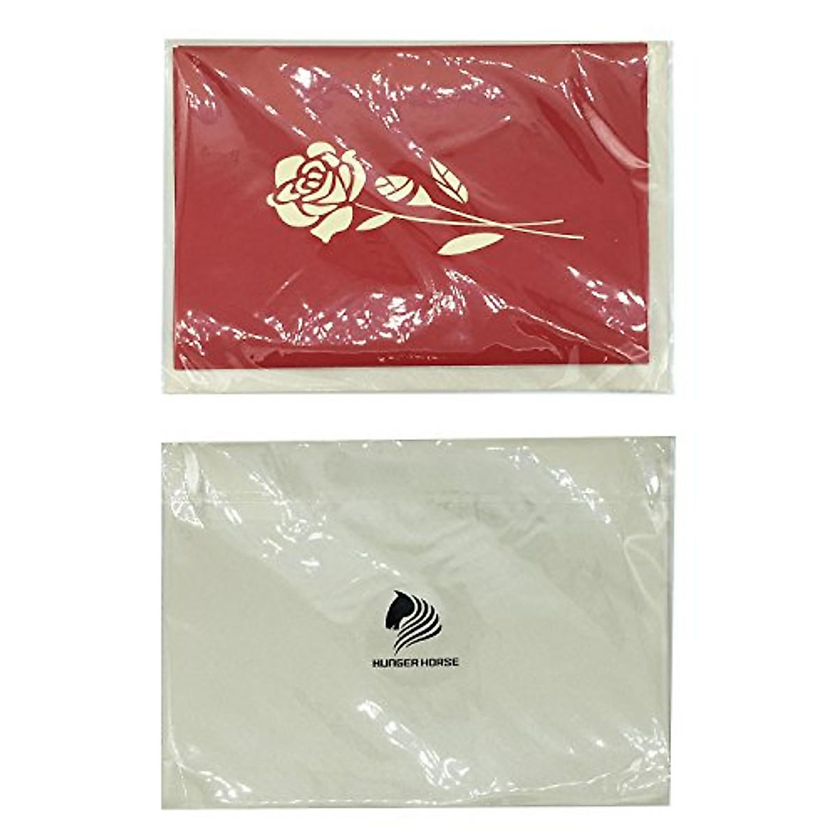 HUNGER Handmade 3D Pop Up Rose Flower Birthday Cards Creative Greeting Cards Papercraft (ROSE)