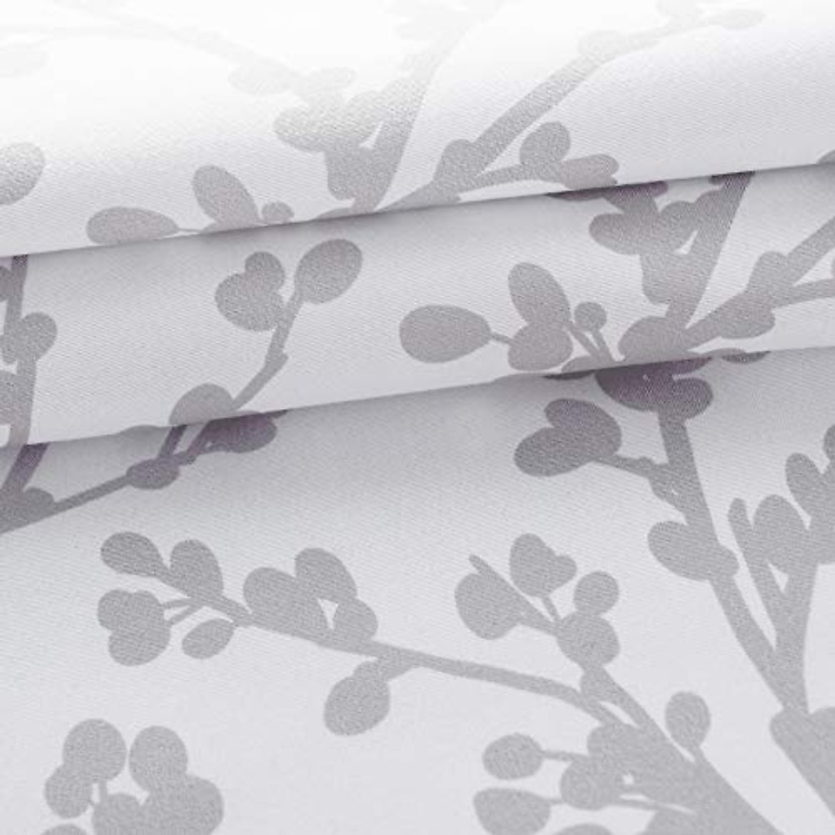 DriftAway Sarah Floral Tree Branch Pattern Blackout Thermal Insulated Window Curtain Grommet 2 Layers 2 Panels 52 Inch by 84 Inch Gray