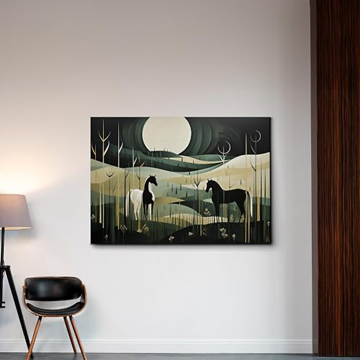 Majestic Black Stallion Galloping In The Clouds, Black Horse On Salt Flats, Canvas Print, Black Horse Print, Black Horse Wall Art