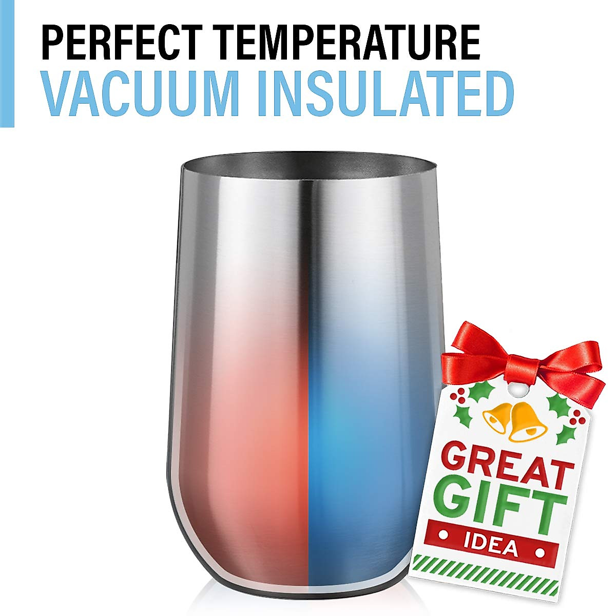 BROVINO Stainless Steel Wine Glasses with Lid - Set of 4-17 oz Double Wall Insulated Outdoor Wine Tumblers - 100% Unbreakable & Stemless Glass - Wine Tumbler Set for Outdoor : Wine, Coffee & Camping