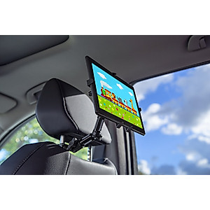 Mount-It! Premium Car Headrest Tablet Holder with Adjustable Arm | Heavy Duty Aluminum Car Tablet Mount for iPad 7, Galaxy Tab, Fire Tablets (MI-7310)