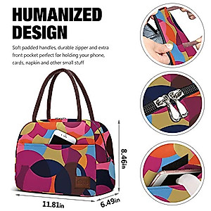 Lunch Bag for Women Adults Insulated Lunch Tote Bags Large Reusable Cooler Purse for Work Picnic Womens Lunch Box Food Containers Thermal Pack Bags Cute Lunchbox - Polka Dot 10L