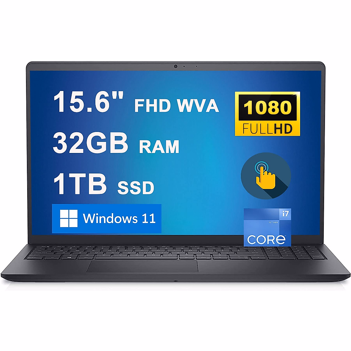 Dell Inspiron 15 3000 3520 Business Laptop 15.6" FHD WVA Anti-Glare Touchscreen 12th Generation Intel 10-Core i7-1255U Processor 32GB RAM 1TB SSD Intel Iris Xe Graphics FHD Webcam HDMI Win11