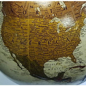 Replogle Andorra Globe, 12" Desktop World Globe, Raised Relief, Up-to-date Cartography, Smart Intelli-enabled World Map, Made in the USA, Antique