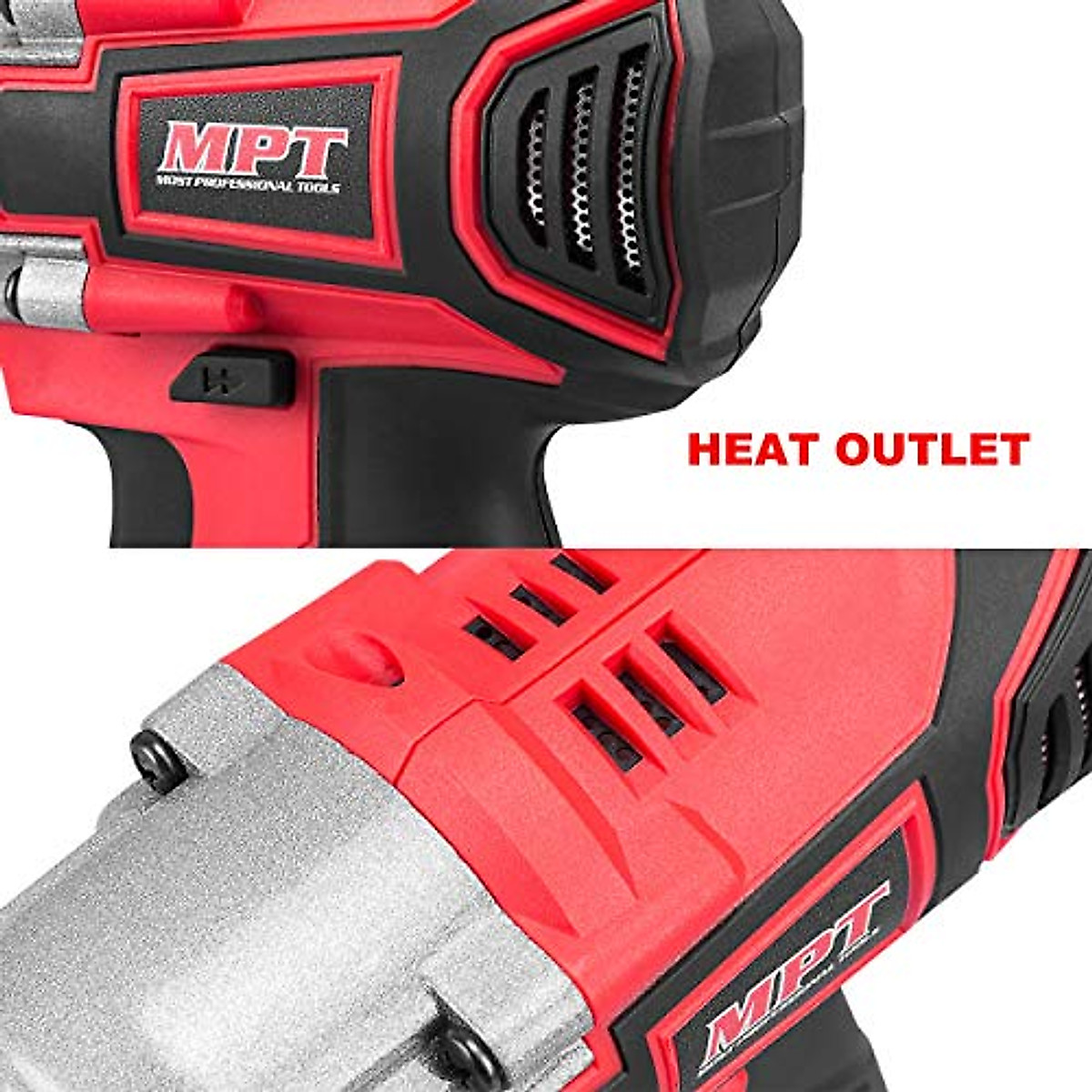 MPT Impact Torque Wrench Cordless, 21V 1/2-inch Brushless Impact Driver with 3.0Ah Li-ion Battery Fast Charger, 250 Ft-lbs(350N.m) Impact Gun/Drill for Car Tires