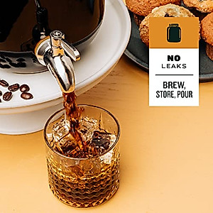 County Line Kitchen - Cold Brew Mason Jar Coffee Maker, Durable Glass, Heavy Duty Stainless Steel Filter, Lid, and Pour Spout - 4 Quart, (128 oz / 1 Gallon)