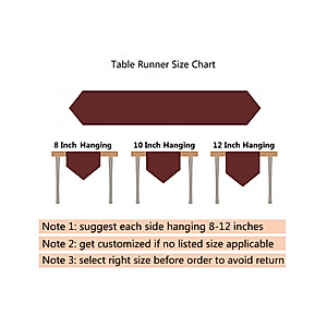 Simhomsen Antique Gold Lace Table Runner Embroidered Burgundy Organza 16 × 90 Inch