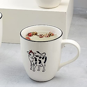 LEHAHA Farmhouse Coffee Mugs Set,16 OZ Animal Large Coffee Mugs with Handle, Set of 6, Christmas Porcelain Mugs/Cups for Coffee, Tea, Cocoa, Office and Home Use, Practical Gift, Assorted Design