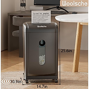 Paper Shredder Movement Cross Cut Paper Shredder, Extra Large Capacity Home Office Heavy Duty Shredder for Paper,Credit Card,Mails,Staples (14.69 x 10.91 x 25.55 inch, 7.9 Gallons,Black)